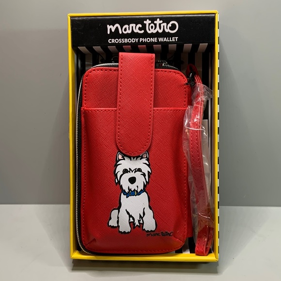 Marc Tetro | Bags | Marc Tetro Crossbody Phone Wallet Red With Westie ...